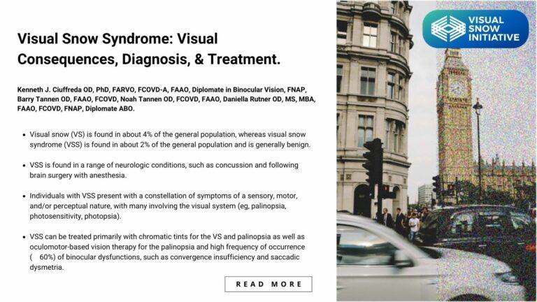 Visual Snow Syndrome: Visual Consequences, Diagnosis, and Treatment | Visual Snow Initiative
