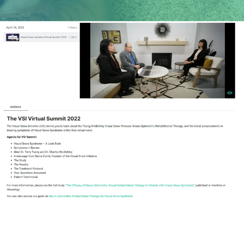 Visual Snow Timeline | Visual Snow Initiative